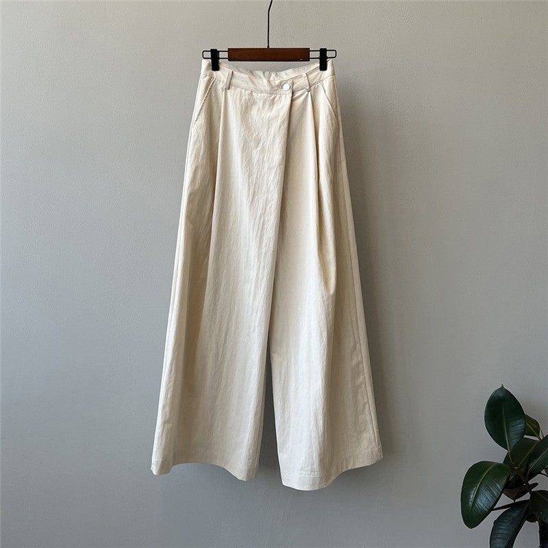 Asymmetrical Slant Hem Wide Leg Pants – OceanusSwim